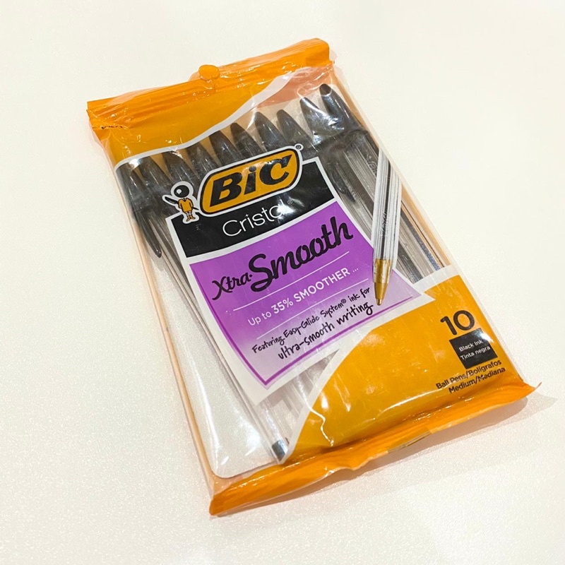 Bic Cristal Extra Smooth Pack 10 pcs Black / Blue / Red | Shopee ...