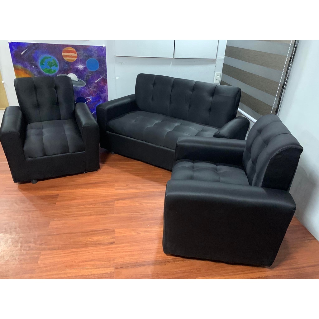 AMBASSADOR SOFA SET BLACK FABRIC free delivery ncr | Shopee Philippines