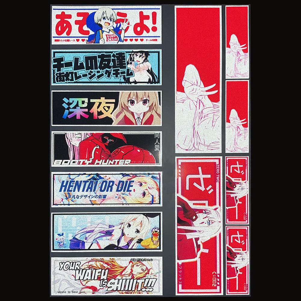 Japanese Style Loli Beauty Sticker Jdm Car Reflective Modified Decal ...