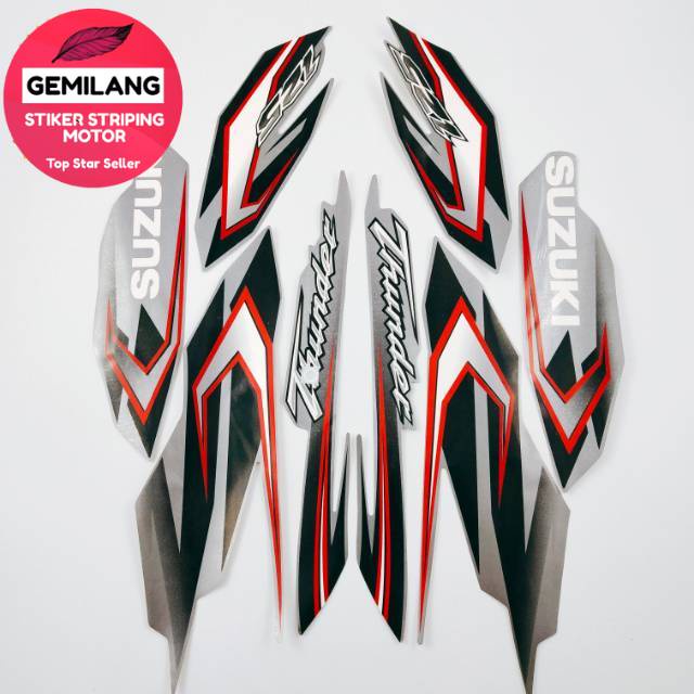 Striping Decal Polet Sticker suzuki thunder 125 silver 2010 2011 list ...