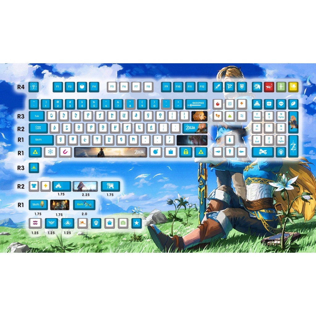 Zelda Breath of the Wild theme keycap, five-sided sublimation PBT ...