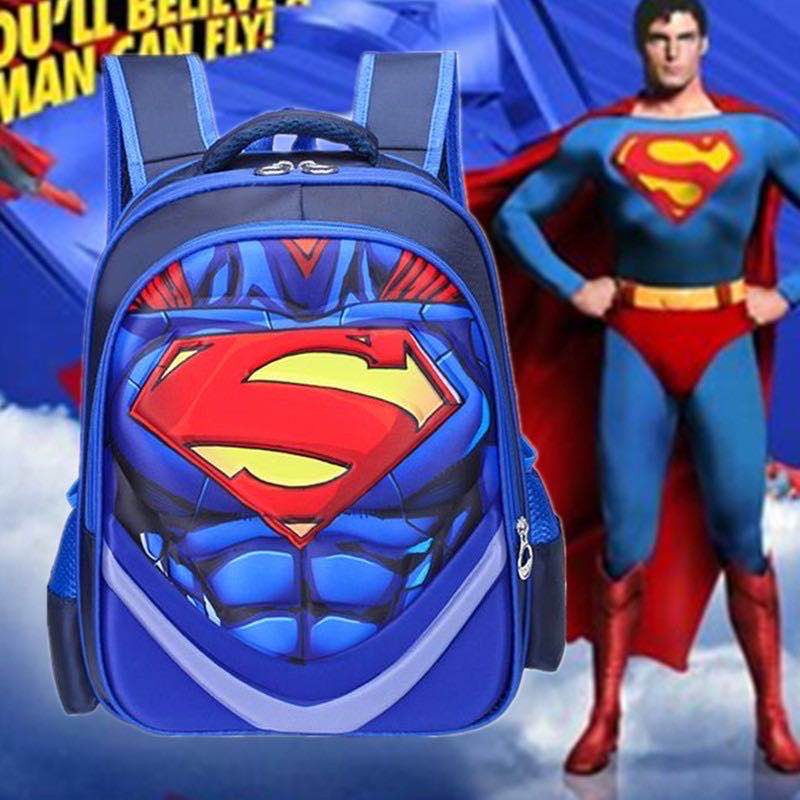 3D cartoons spiderman superman batman children backpack for girl 14inch ...
