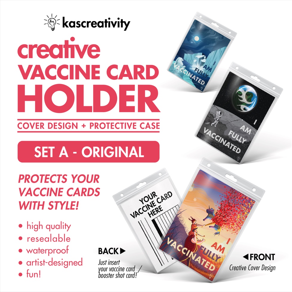 ORIGINAL Creative Vaccine Card Holder A6 Size case protector pass ...