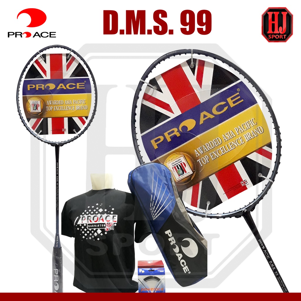 Original Pro Ace DMS 99 Badminton Racket Complete Bonus | Shopee ...