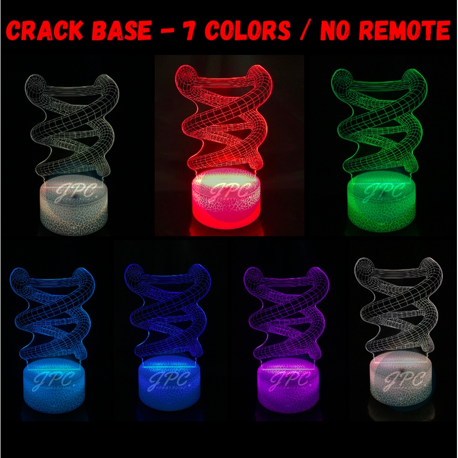 DNA Acrylic 3D Illusion LED Night Lamp | Shopee Philippines