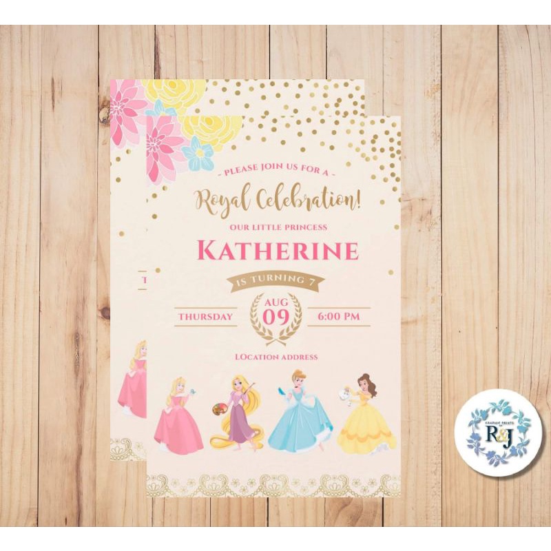 Princess Theme Invitation Personalized | Free Layout | Shopee Philippines