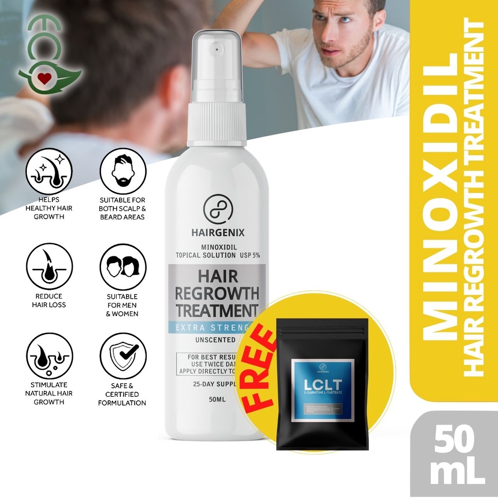 Hairgenix Hair Grower Minoxidil 5% Extra Strength Hair Loss Regrowth ...
