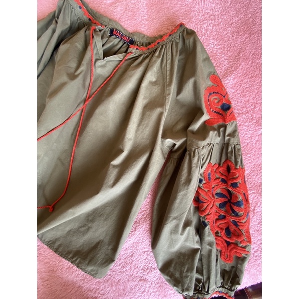 Korean Boho Style Blouse (Pre-loved) | Shopee Philippines