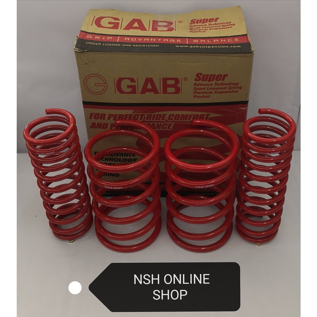 GAB Sport Coil Spring for Proton Wira Satria 1.3 & 1.5 (1Set=4pcs ...
