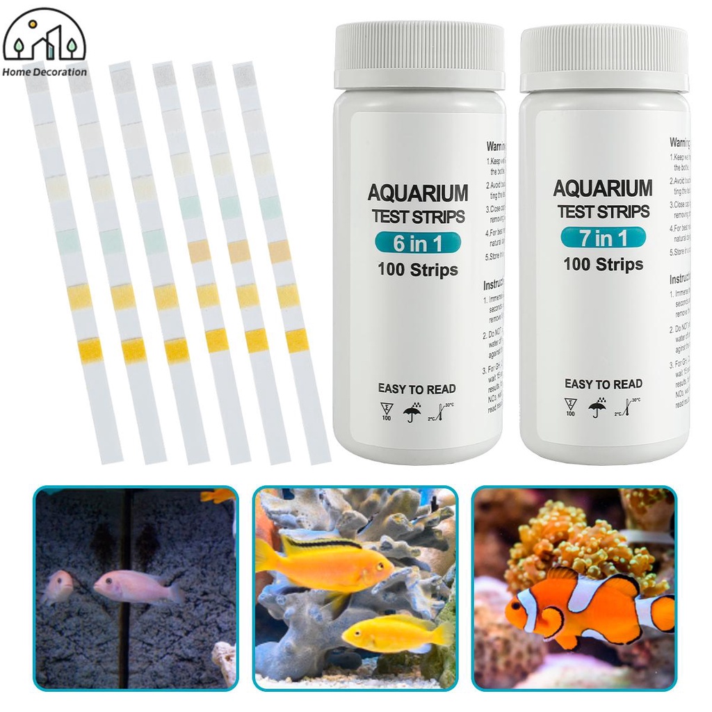 100Pcs Aquarium Test Strips 7 in 1 Fish Tank Test Kit Freshwater ...