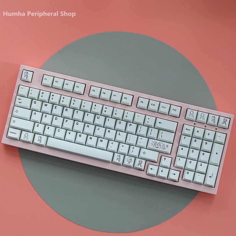 Humha Drawing board keycap PBT Material Dye-Sublimation Cherry profile Mechanical Keyboard ...