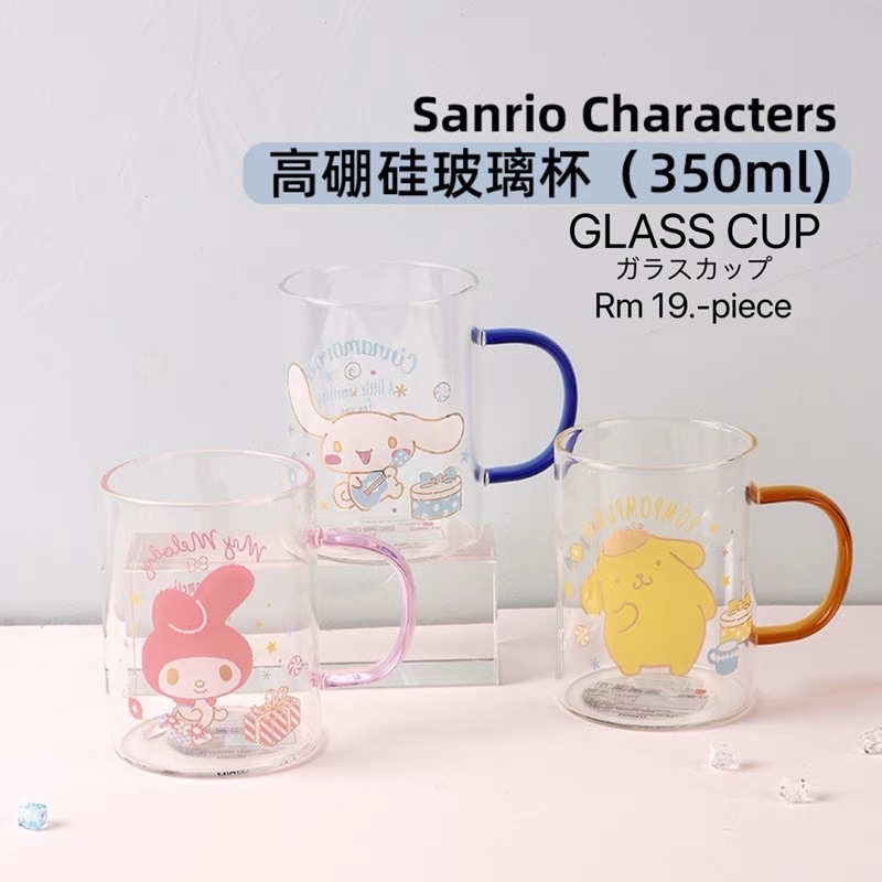 Miniso Shanghai X Sanrio My Melody Cinnamoroll Glass Cup Mouth Washing ...