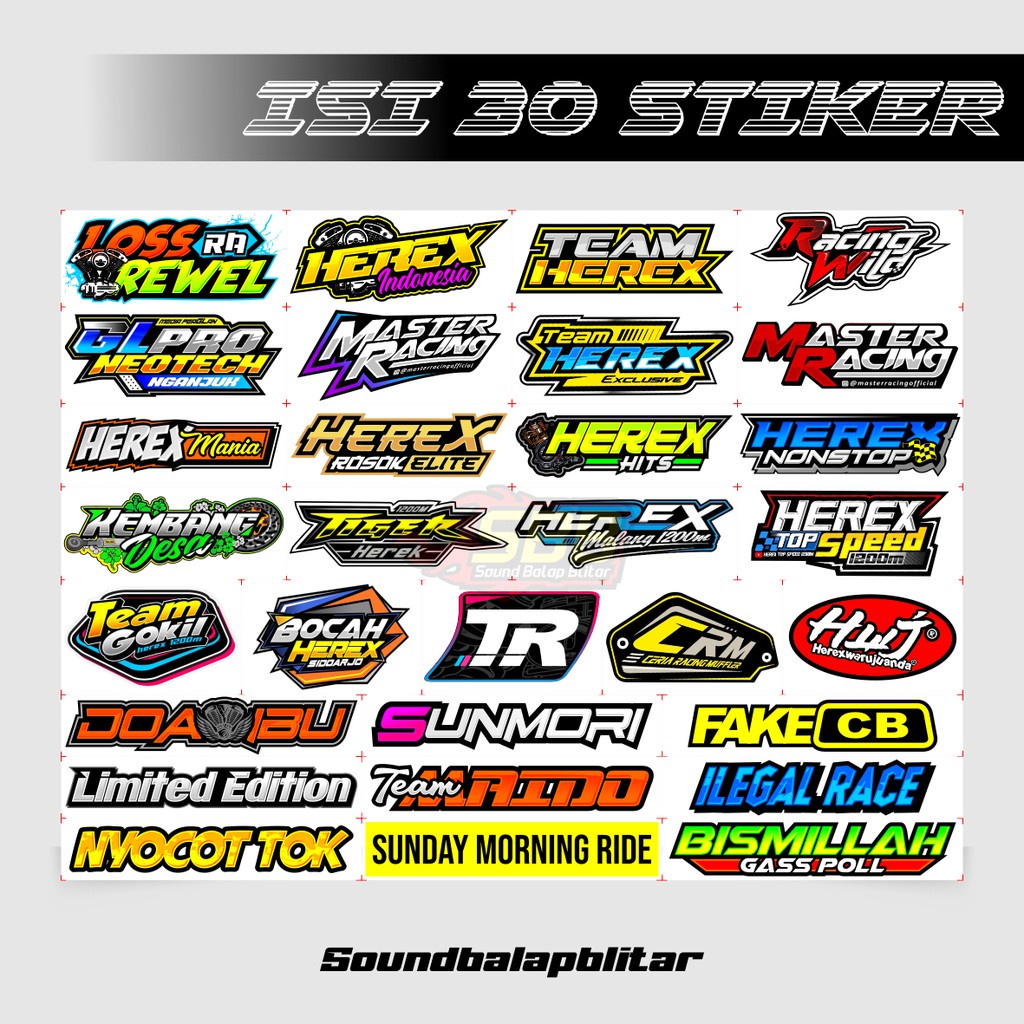 Motorcycle racing Sticker - Contents 30 - Helmet Sticker - Motorcycle ...