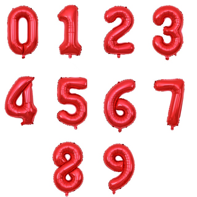 32inch RED Foil Balloon Number party decoration partyneeds supplies ...