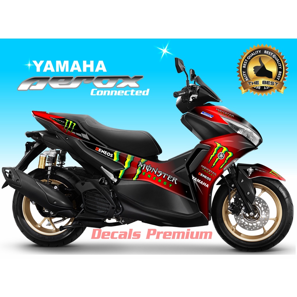 Decal AEROX CONNECTED/STICKER AEROX MONSTER ENERGY | Shopee Philippines