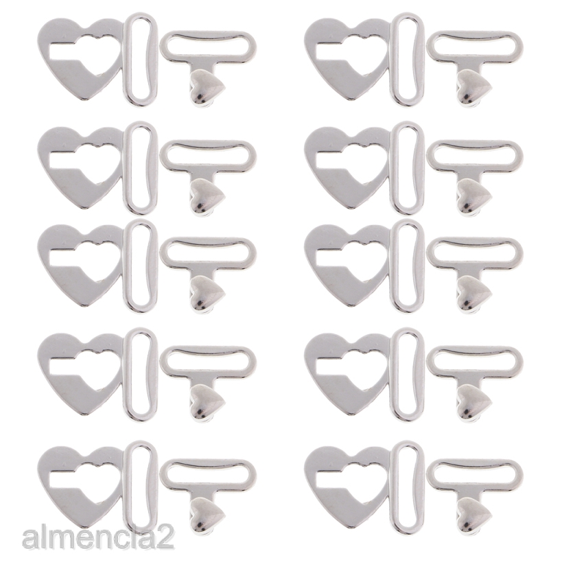 10 Set and Eye Fastener for Bra/Dress/Corset Sew On Hidden Button ...