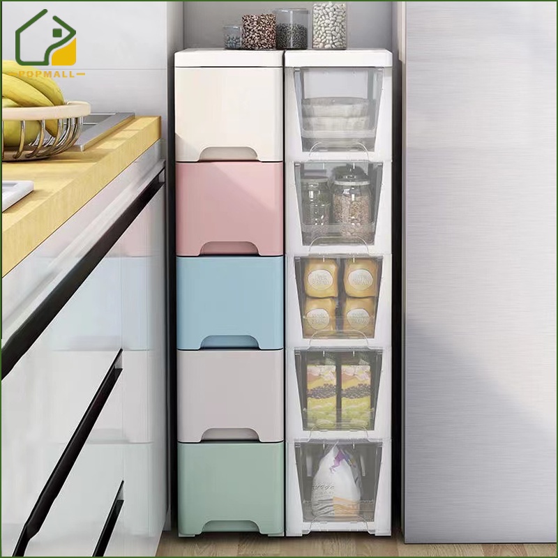 3-7 Layer Moving Rack Kitchen Storage Shelf Kitchen Organizer Room ...