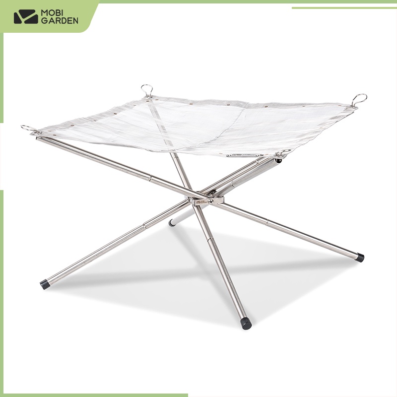 MOBI GARDEN Campfire Stand Wood Stove Folding Fire Rack Stainless Steel ...