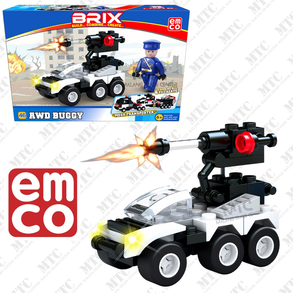 Lego Bricks Emco Brix Block Toys Police Car Marine Ships And ...