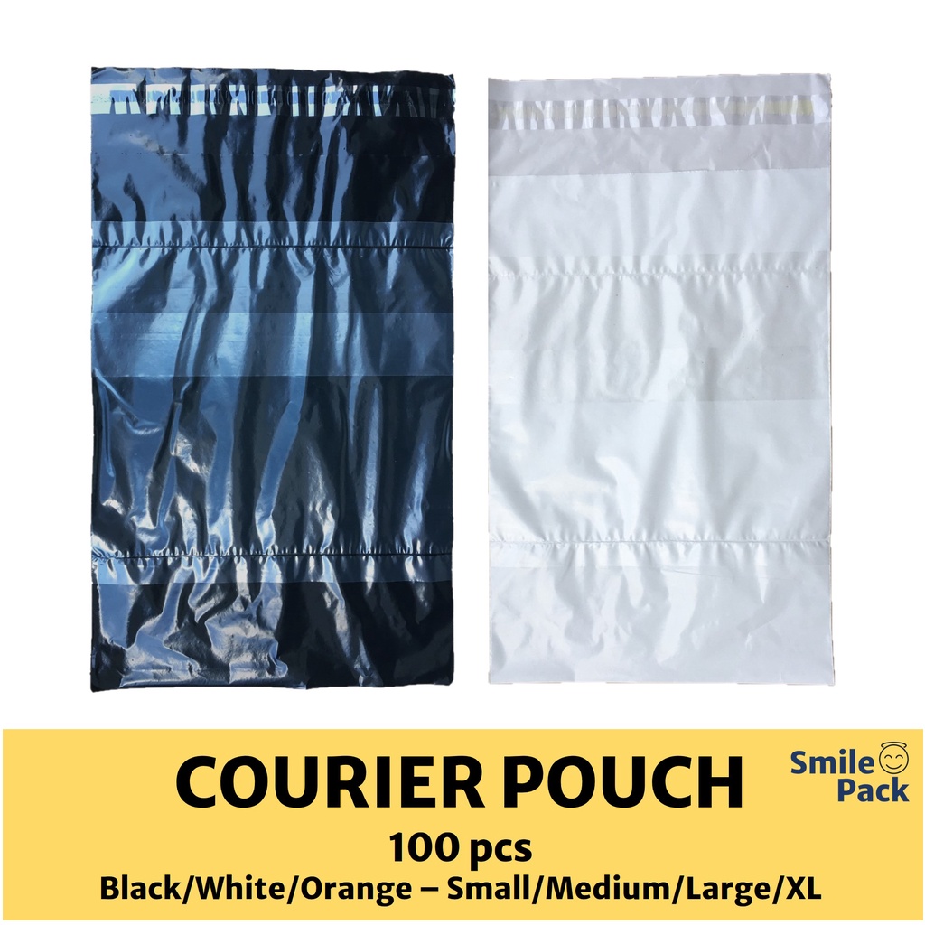 Courier Pouch 100 pcs - S M L XL - Black White - with Sleeve for ...