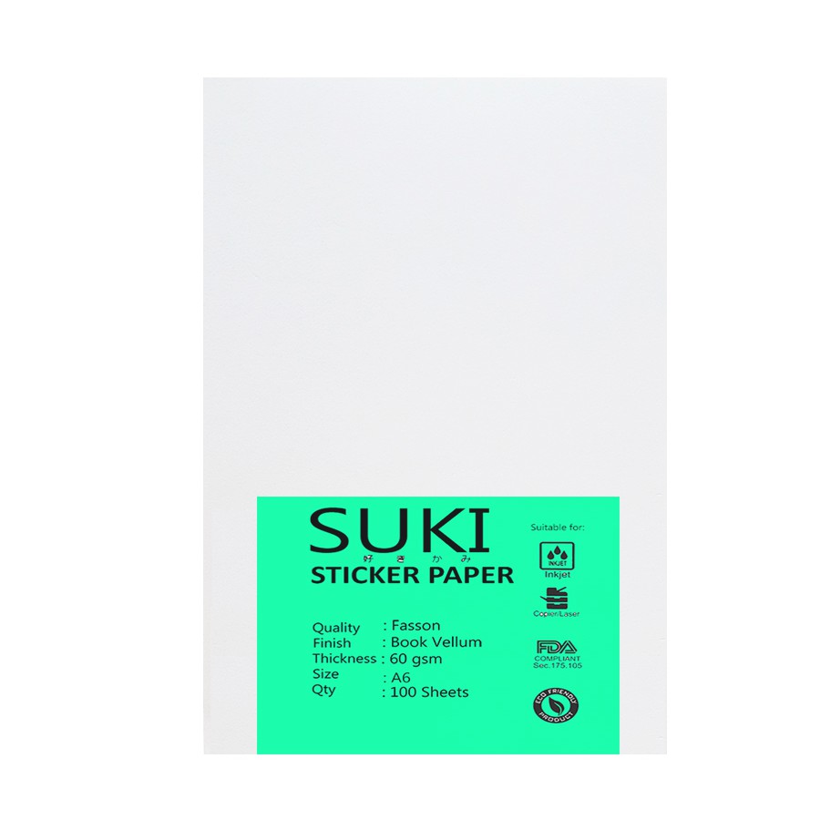 Suki Sticker Paper Matte A6 size by 100's | Shopee Philippines