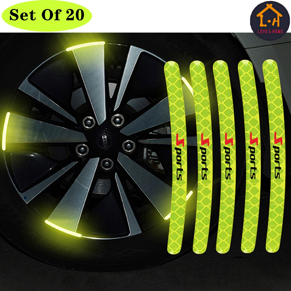 LOVE&HOME 20Pcs of Car Wheel Reflective Stickers Reflective Strips ...