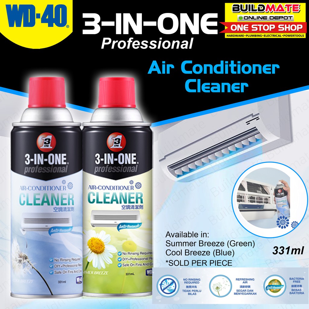 WD-40 3-IN-ONE Professional Air Conditioner Cleaner with Anti Bacteria 331ml Aircon WD40 ...