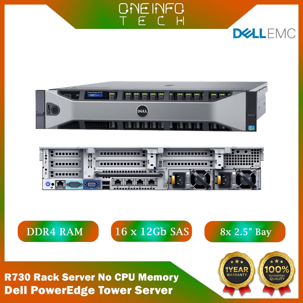Dell PowerEdge R730 Rack Server No CPU/No Memory/2TSAS/H330/DVD/Single ...