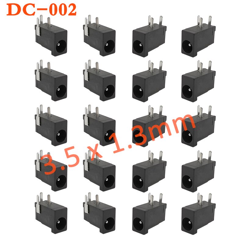Black 3Pin DC-002 Power Female Jack Socket PCB Mount Connector DC002 3. ...