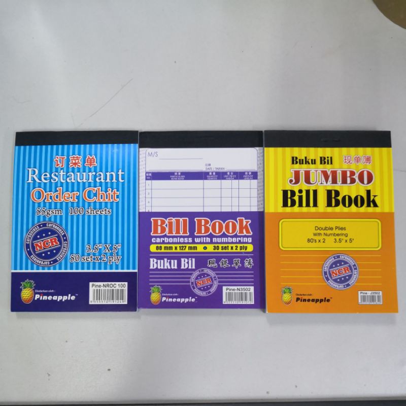 Restaurant Order Chit Jumbo Bill Book Normal bill book | Shopee Philippines