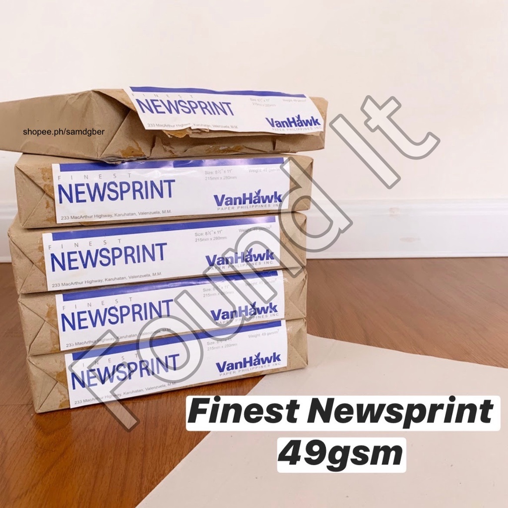 [Found It] Finest Newsprint Paper 49gsm / Short / Long | Shopee Philippines