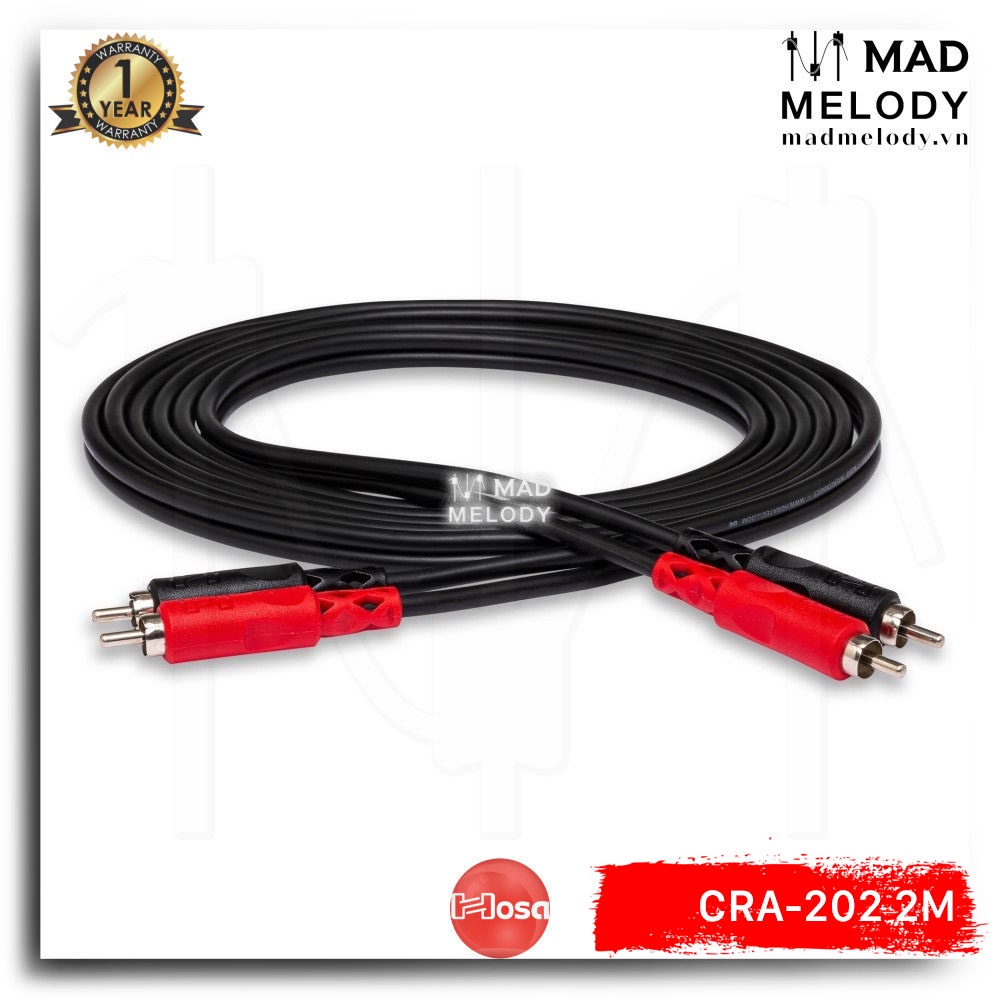 Hosa Stereo Interconnect CRA-202 (2m) (2RCA - 2RCA) [Speaker signal ...
