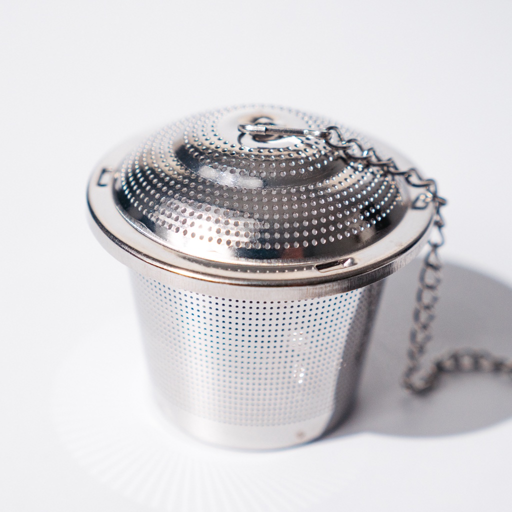 Stainless Steel Hanging Basket Tea Infuser Strainer with Drip Tray ...