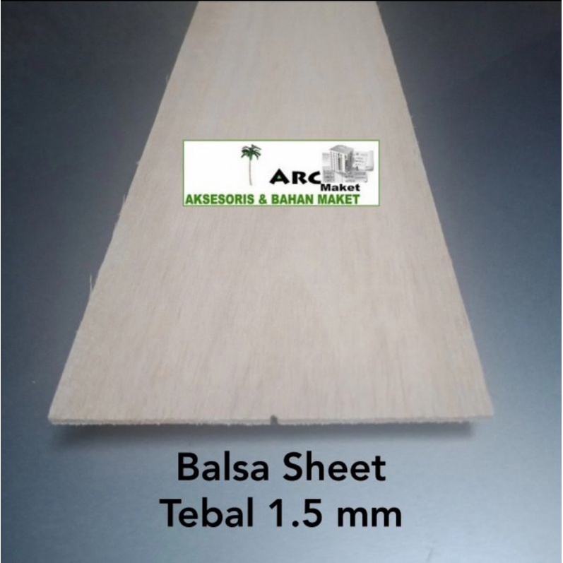 KAYU WOOD BALSA SHEET (SHEET) LENGTH 100 CM THICK 1 MM, 1.5 MM, 2 MM, 3 ...