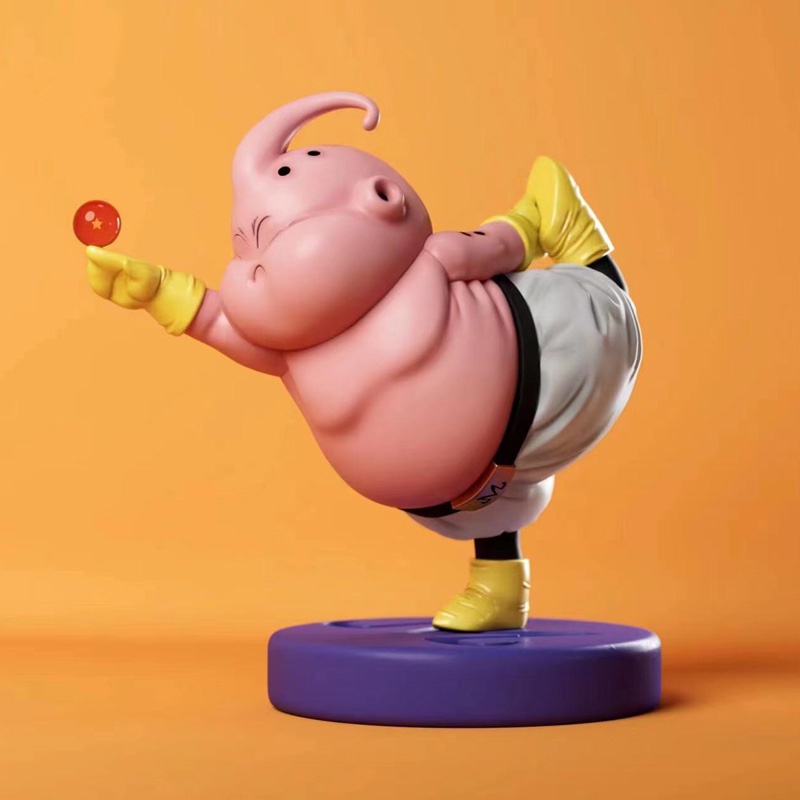 Anime Dragon Ball Figures Fitness Muscle Majin Buu Yoga Weightlifting Boxing Bicycle Pvc Action