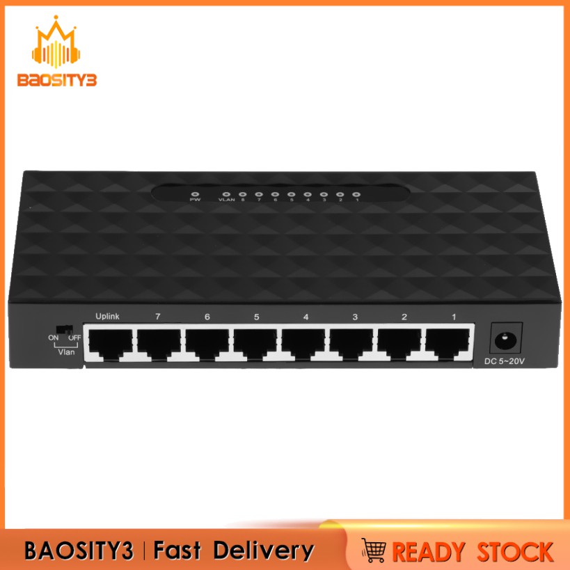 3C King 8Port Fast Ethernet Internet Switch VLAN Hub LAN Network ...