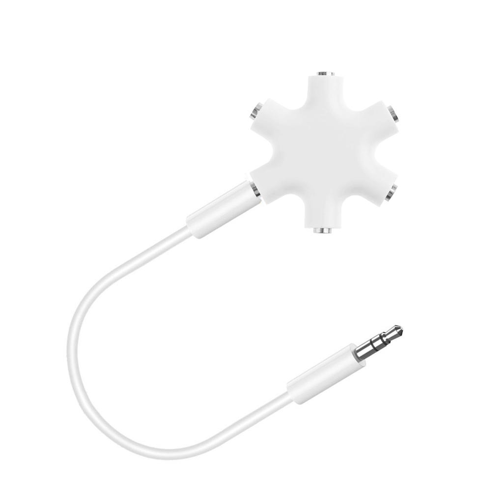 Audio Cable Adapter 3.5mm Jack Splitter Multi Port 6 Way Hub Aux ...