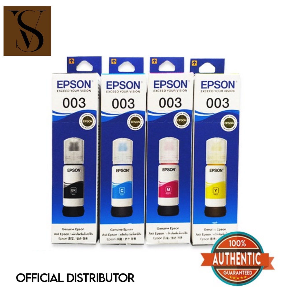 Epson 003 Ink Black Cyan Magenta Yellow 70ML | Shopee Philippines