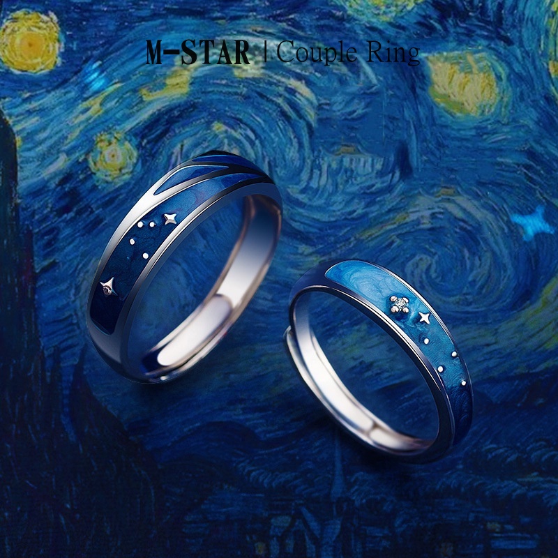 M-STAR | Van Gogh Couple Ring Adjustable with Box CRC052 | Shopee ...