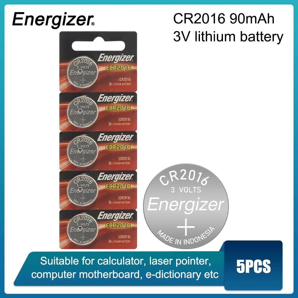 5PCS Original Energizer CR2016 DL2016 Button Cell Battery 3V Lithium ...
