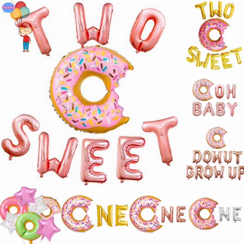 Donuts Balloons Set Donut Ice Cream Aluminum Foil Balloons 18 Inch ...