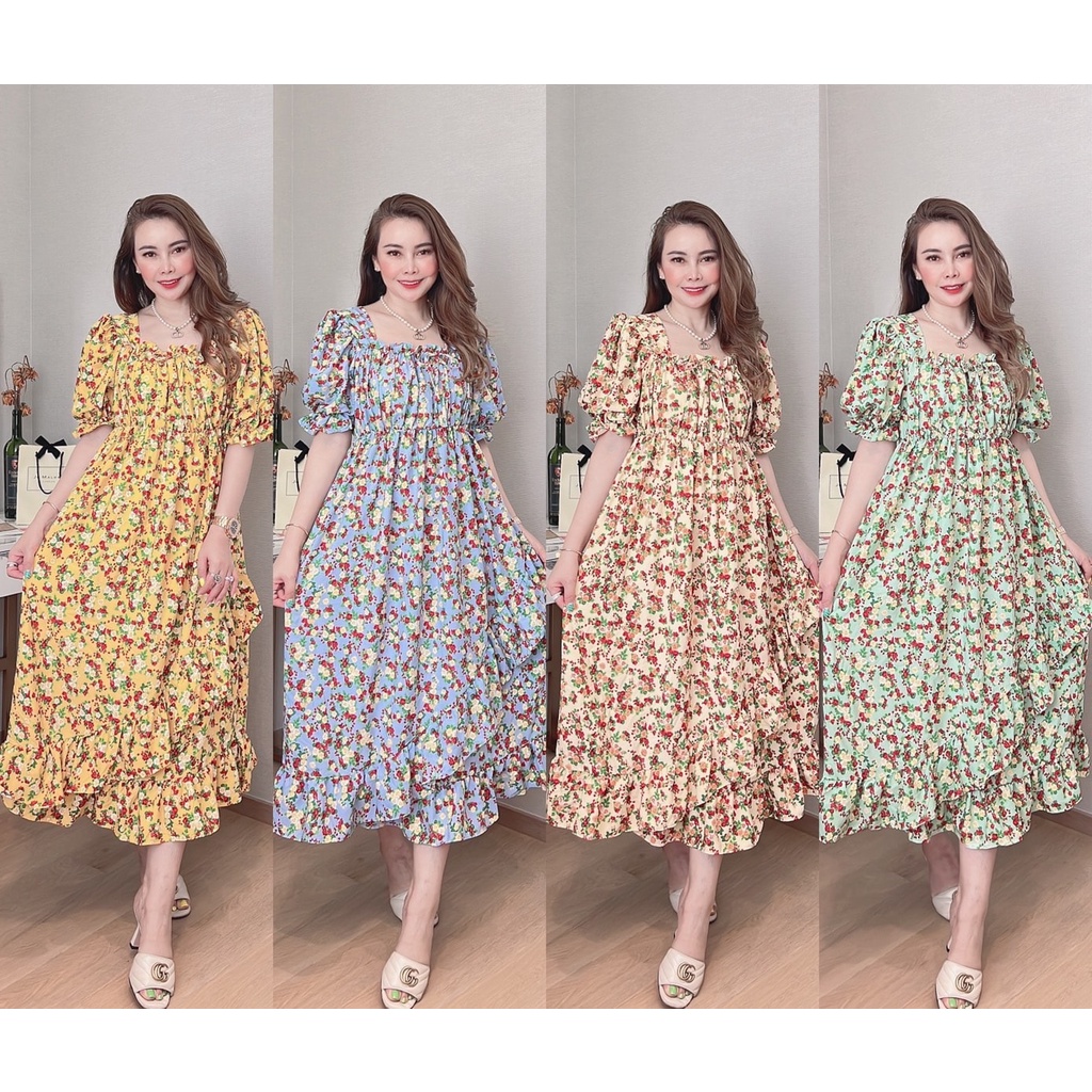 Premium Bangkok Nitcha Dress #52 Maxi Dress Made in Thailand | Shopee ...