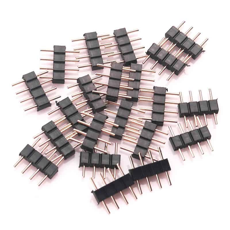 4pin RGB connector, double male 4 pin needle for SMD 5050 3528 LED ...
