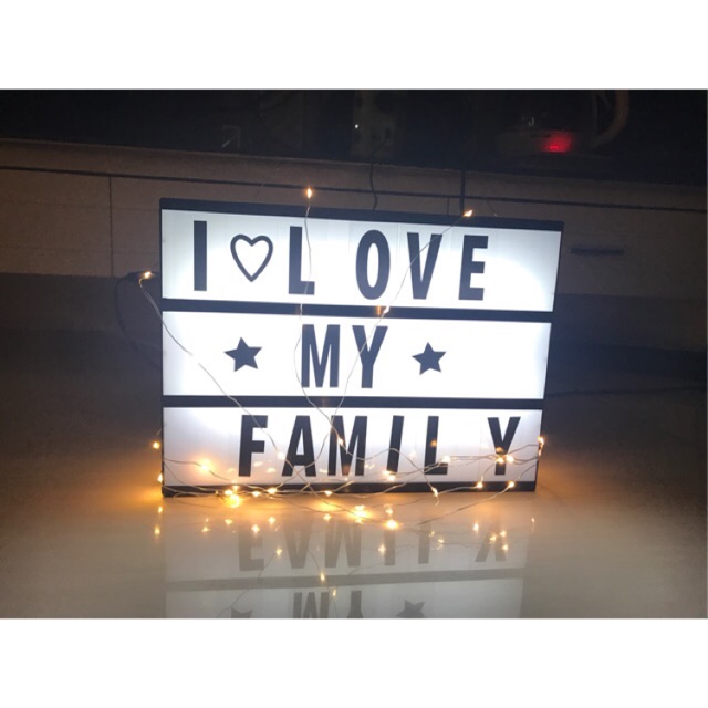 A4 SIZE Battery &USB DIY light Box Decor Lamp with 96pcs Letter ...