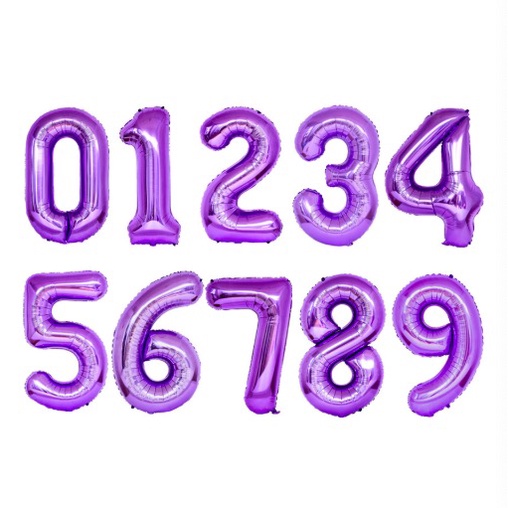 32 inch Purple Violet color design number 0-9 party decorations ...