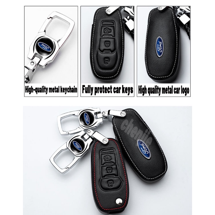 Cod high quality leather for Ford key cover Remote key case with key ...
