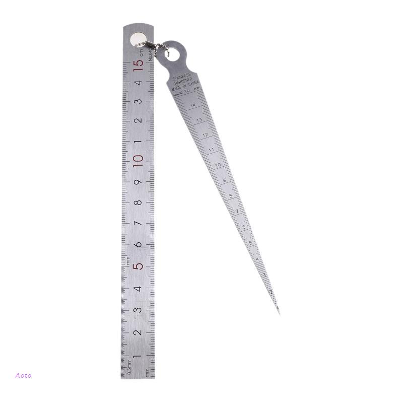 AOTO Taper Gauge Depth Gap Ruler Wedge Feeler 1-15mm Stainless Steel ...