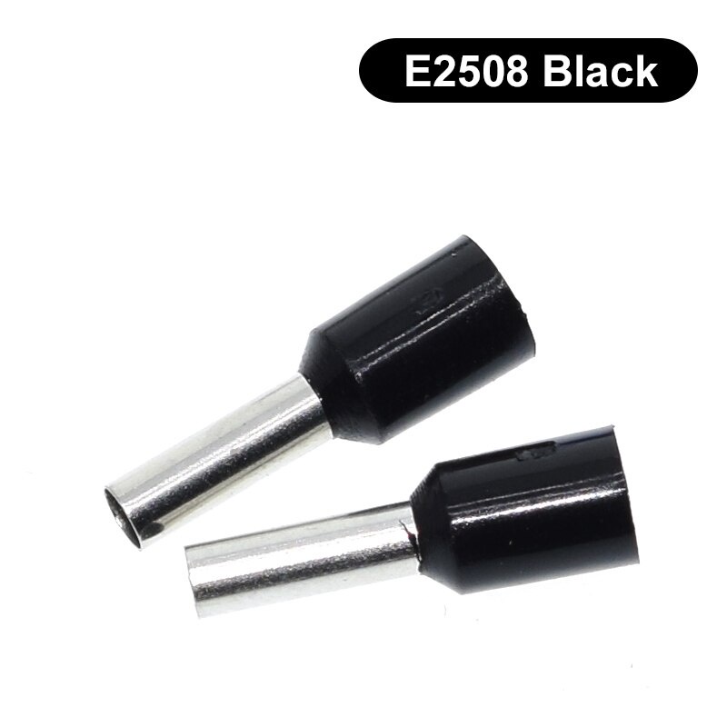 100pcs E0508 E2508 Tubular Wire Cold Pressure Connector Electrical ...