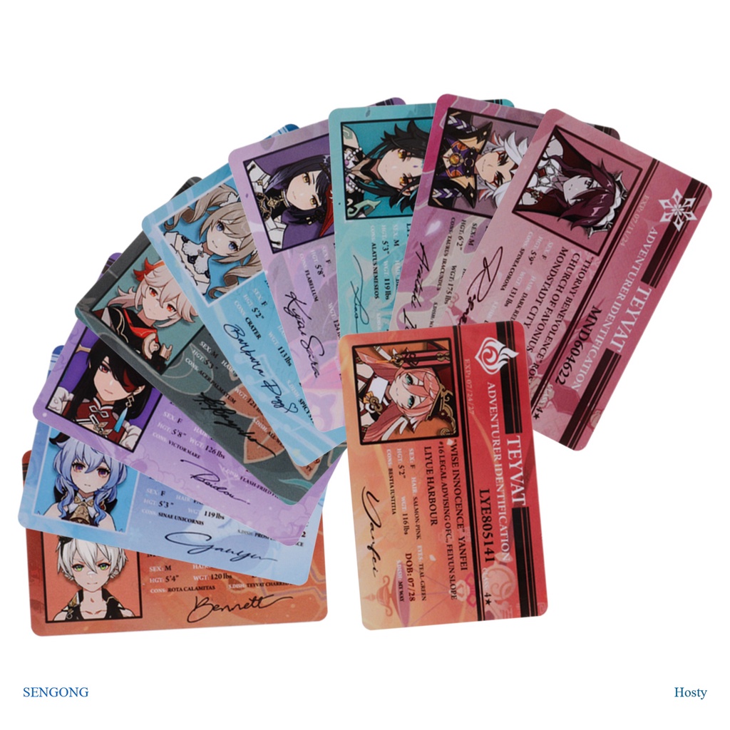 Sengong Genshin Impact Anime Id Pvc Cards Photocard Figure Cosplay ...