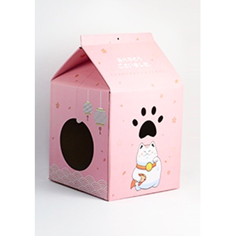 Cat Corrugated Milk box Corrugated Paper Scratcher nest house cat milk ...